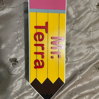 Personalized Crayon ID Badge Holder Pencil Employee ID - Etsy