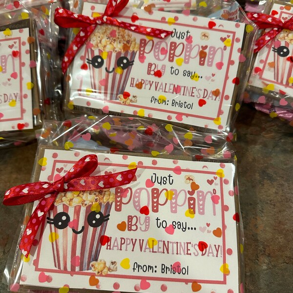 Popcorn Valentines Gift for Class, Poppin Valentines Popcorn Tag ...
