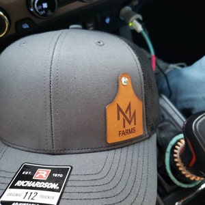 YOUR BRAND Leather Ear Tag Trucker Hat Personalized With - Etsy
