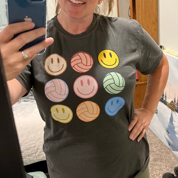 Checkered Pattern Smiley Face Shirt, Retro Smile Shirt, Trendy Smile ...