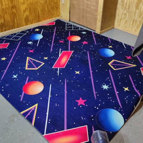 Retro Arcade Carpet, Indoor Outdoor, Memphis Design Area Rug, 80s 90s ...