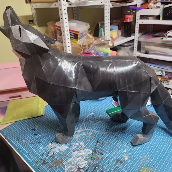 Wolf Paper Craft, Digital Template, Origami, PDF Download DIY, Low Poly ...