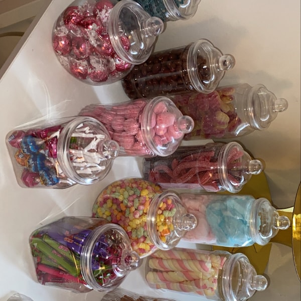 14 Plastic Sweet Jars, 7 Styles, 2 Tongs, 50 Bags. Create Your Own ...