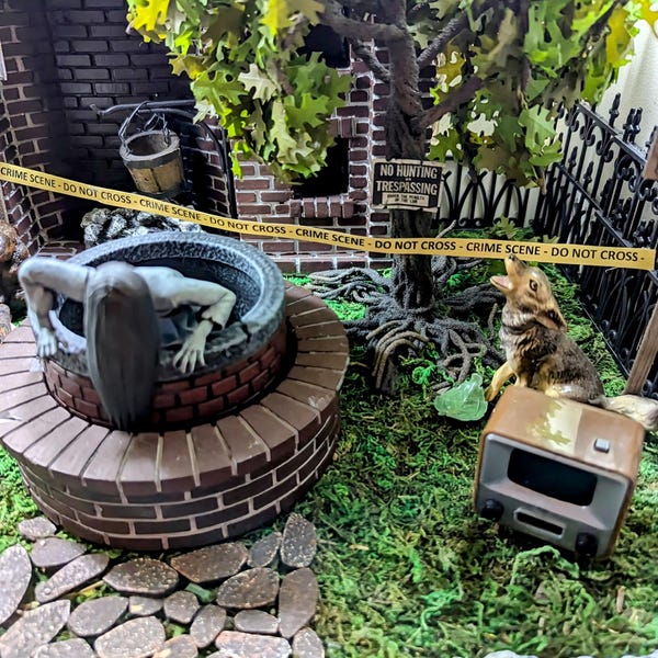 Last Stop Cemetery 1:12 Scale Graveyard PAPER Miniature Sign Spooky ...