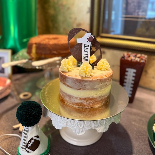 Personalized, Smash Cake, Football First Birthday, First Year Down ...