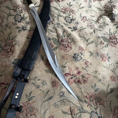 Big Falcata Sword With Straight Handle, Long Kukri Machete Handmade in ...