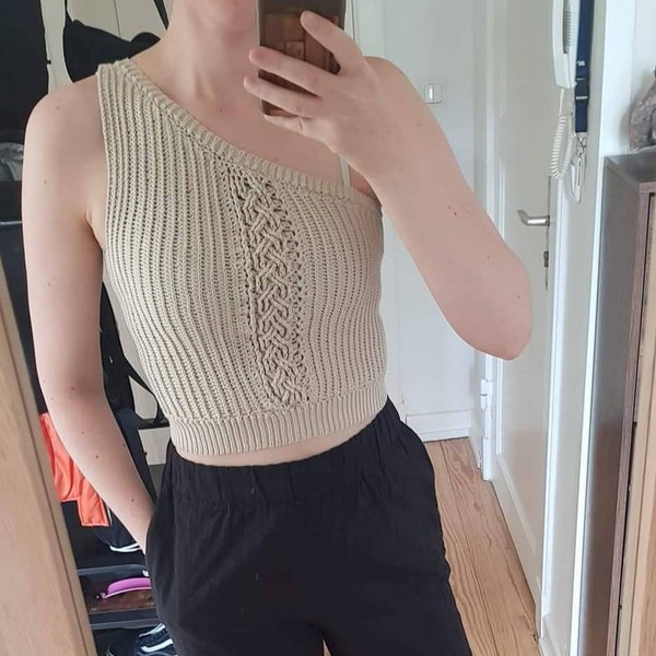 Crochet Pattern | Cable Stitch Single Strap Top | PDF Download - Etsy
