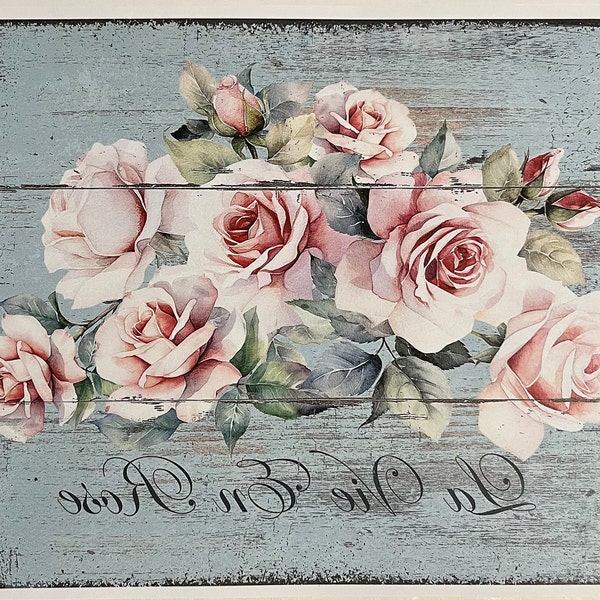 Shabby Chic Printable Pink Cabbage Roses DIY 10X10 Digital Farmhouse ...