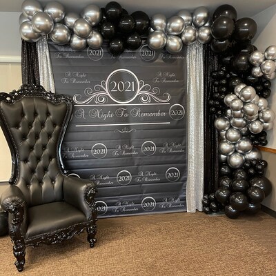 Prom Backdrop, Prom Step and Repeat, Prom Banner, Black and Gold Prom ...