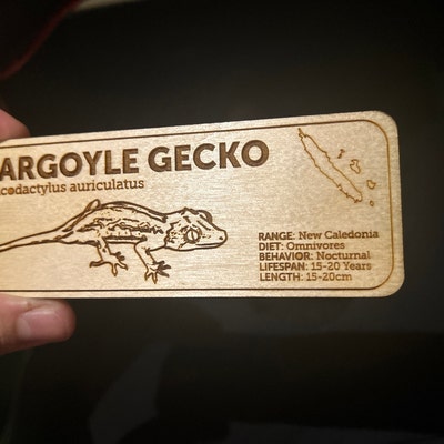 Wooden LEOPARD GECKO Zoological Species Sign Full Color Reptiles Ball ...