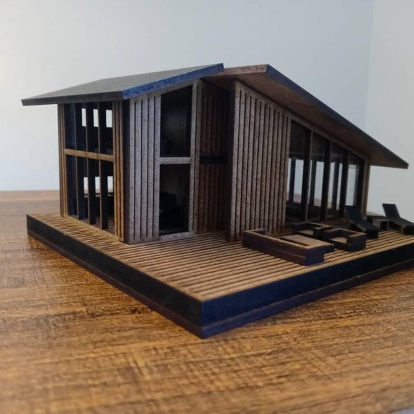 DIY Modern Dollhouse 1:48, Quarter Scale Miniature Container Home, MCM ...