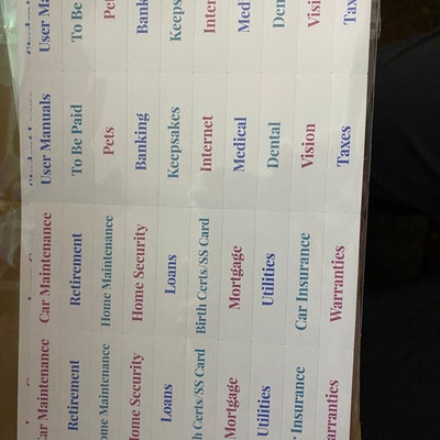 File Folder Labels Home File Box Labels Home Records Labels Colorful ...