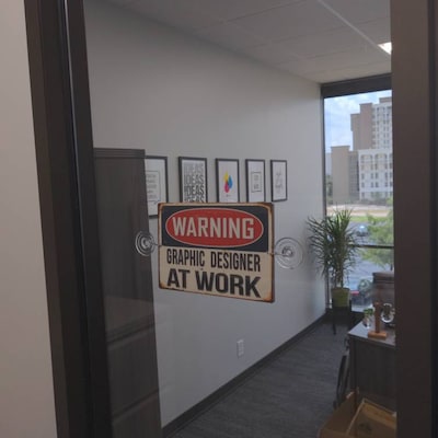 WARNING GRAPHIC DESIGNER at Work Sign Vintage Style Warning - Etsy