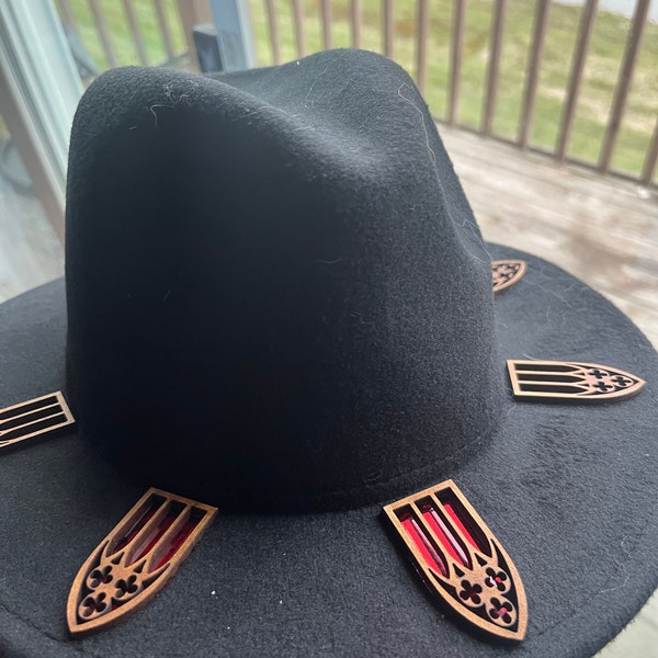 Fedora Hat, Iridescent Window Halo Hat, Gothic Hat, Cottage Core ...