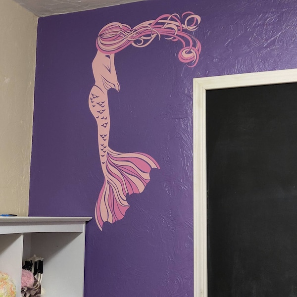 Mermaid Wall Decal | Mermaid Decor Bedroom Wall Decor Kids Bedroom ...