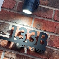 Modern House Numbers Hidden Fixings Floating House Numbers Black Silver ...