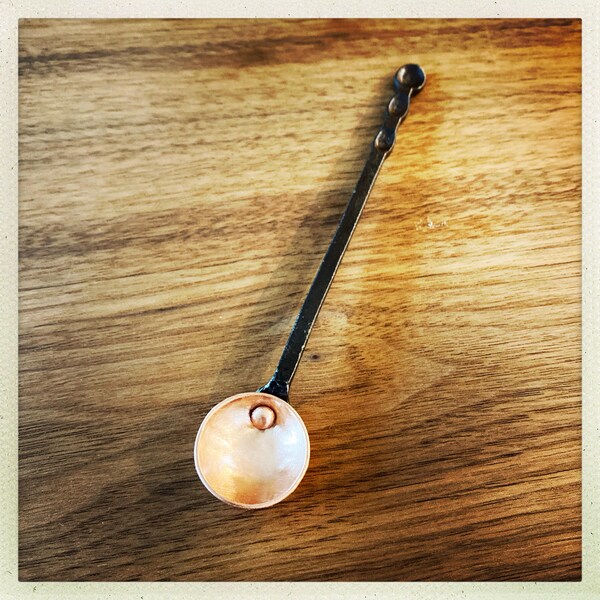 Hand Forged Copper & Steel Half Teaspoon: Blacksmith Measuring Spoon - Etsy