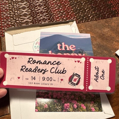 Romantasy and Romance Reader Ticket Bookmarks Gift for Book Lovers ...