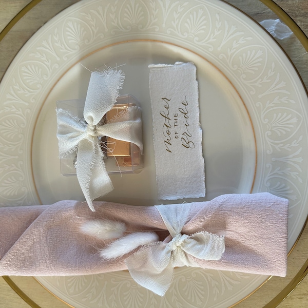 Place Cards on Handmade Paper - Handwritten Calligraphy - Wedding Place ...