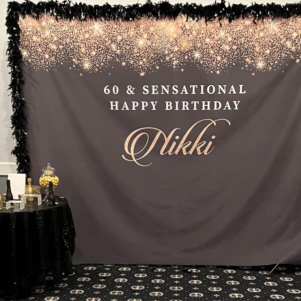 Elegant 60th Birthday Backdrop Personalized,corporate Party Backdrop ...