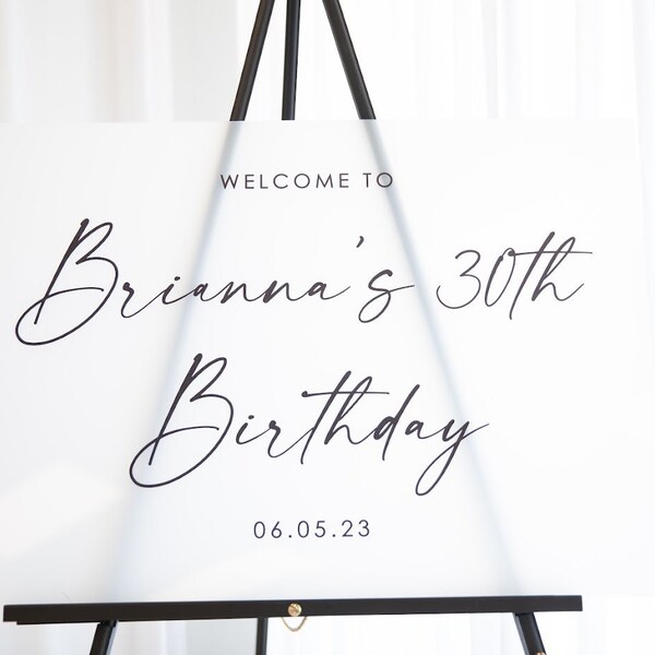 Acrylic Birthday Sign, Hanging Modern Birthday Sign, Modern Birthday ...