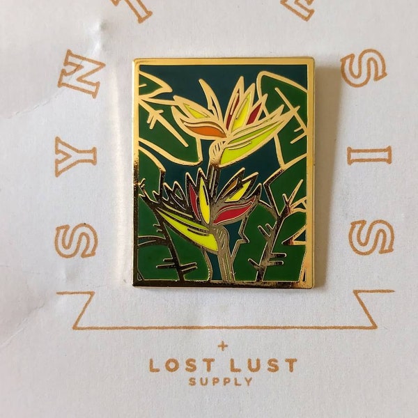 Bird of Paradise Enamel Lapel Pin Badge / Synthesis X Lost Lost Supply ...
