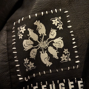 Rat King Silver Screen Print Fabric Patch 8x8cm Goth, Rat Lover Gift ...