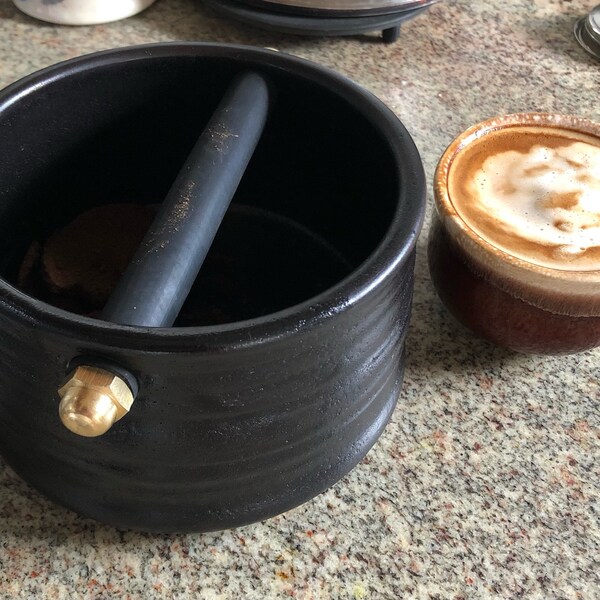 Knock Box Handmade in Ceramic Porcelain With Black Glaze - Etsy