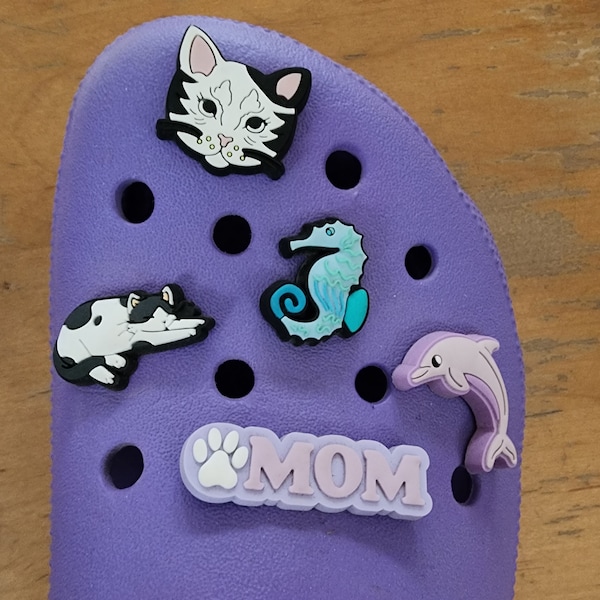 Cat Mom Shoe Charms for Your Crocs, Cat Lover Croc Compatible Shoe ...