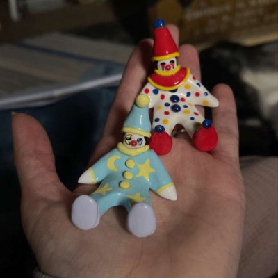 Mini Primary Colors Clown Figurine - Etsy