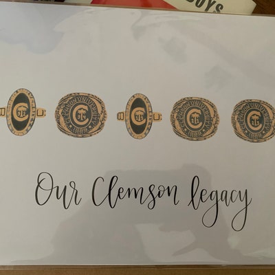 Clemson Ladies Ring Hand Lettered Print 8x10 - Etsy