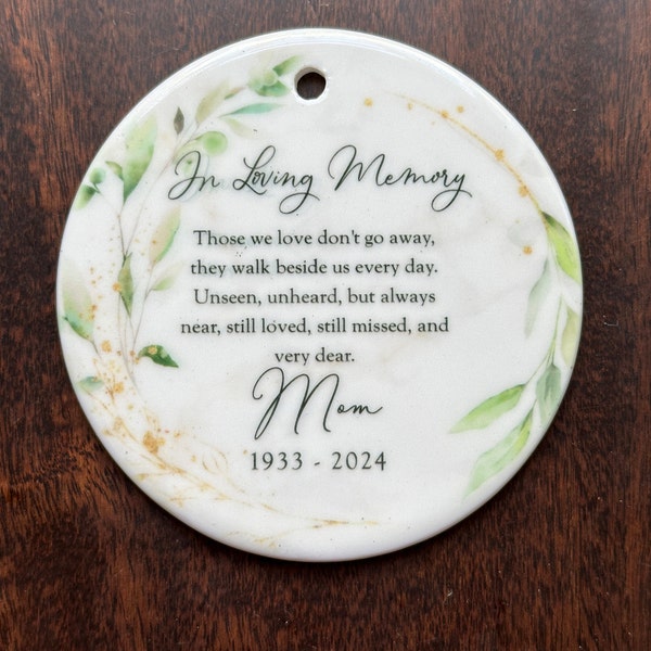 Personalized Memorial Christmas Ornament - Custom in Loving Memory ...