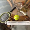 Personalized Tennis Keychain Racket Ball, Miniature Real Tennis ...