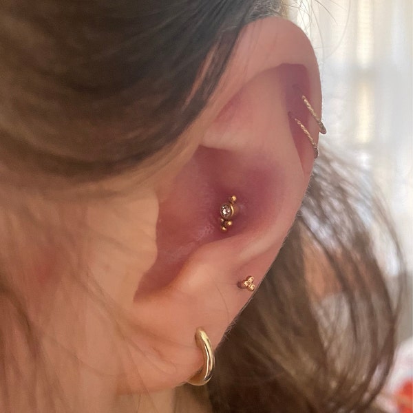 Conch Labret, 16 Guage, Internally Threaded, Conch Earring, 316L ...