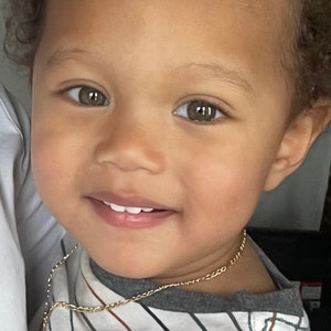 18K Baby Necklace for Boy,kids Gold Necklace,toddler Boy Necklace,baby ...