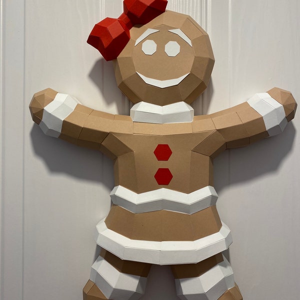 Gingerbread Man and Woman Papercraft 3D DIY Low Poly Paper Craft ...
