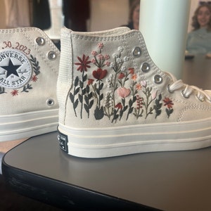 Custom Sneakers Embroidered/ Ghost Embroidered Converse/ Halloween ...