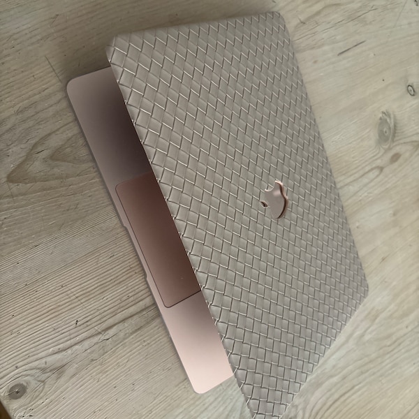 Woven Leather Milky Beige Hard Case Cover for MacBook Air 13 MacBook ...