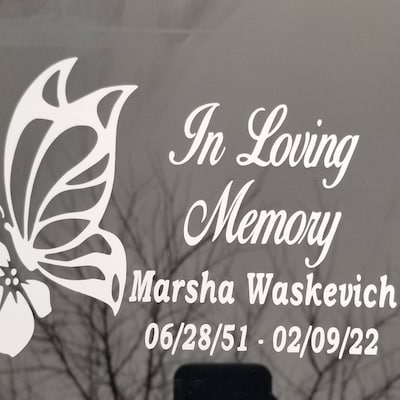 Butterfly in Loving Memory Car Decal, Butterfly Memorial Gift Decal ...