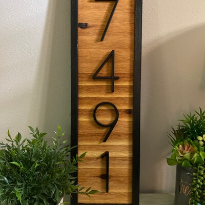 Cedar House Numbers Cedaraddress Sign Black House Numbers Address ...
