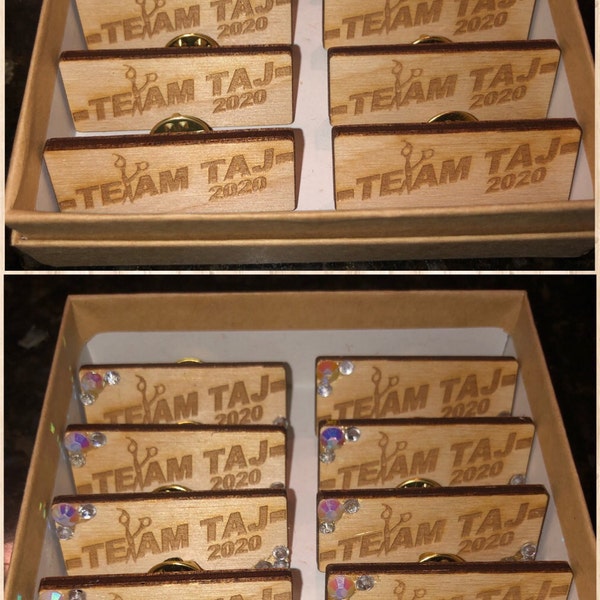 Personalized Custom Wooden Laser Engrave Lapel Pins Custom Pin Hero ...