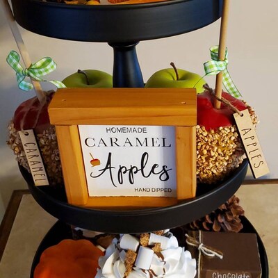 Caramel Apple Sign Caramel Apples Fall Sign Mini Sign for Fall Tiered ...