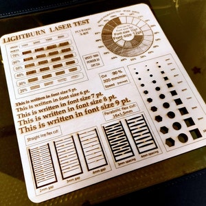 Lightburn Laser Engraved Test Files, Laser Test File SVG, Engrave Test ...