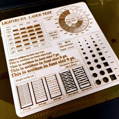 Lightburn Laser Engraved Test Files, Laser Test File SVG, Engrave Test ...