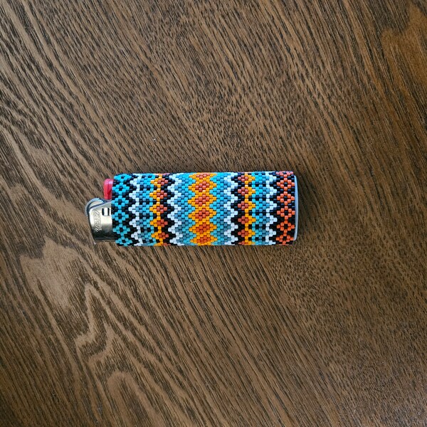 Lighter Case Pattern Ethnic Lighter Cover Beading Pattern Tribal Seed ...