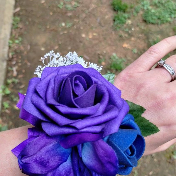 Royal Blue and Purple Wedding Bouquet, Bridal Bouquet, Bridesmaid ...