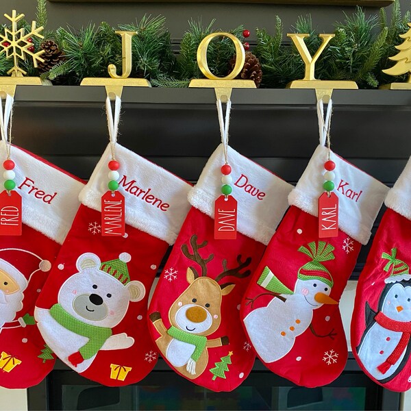 Stocking Tag, Personalized Wood Tag, Christmas Stocking Tag ...