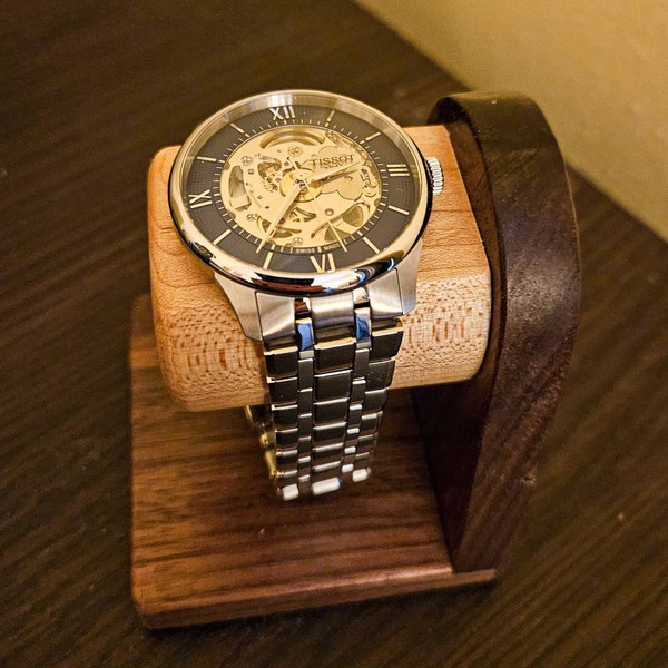 Walnut Wood Watch Stand: Handmade Timepiece Display, USA Made ...