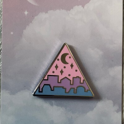 Cute Enamel Pins Nightfall Cityscape Lapel Pin Space Kei Celestial Pin ...