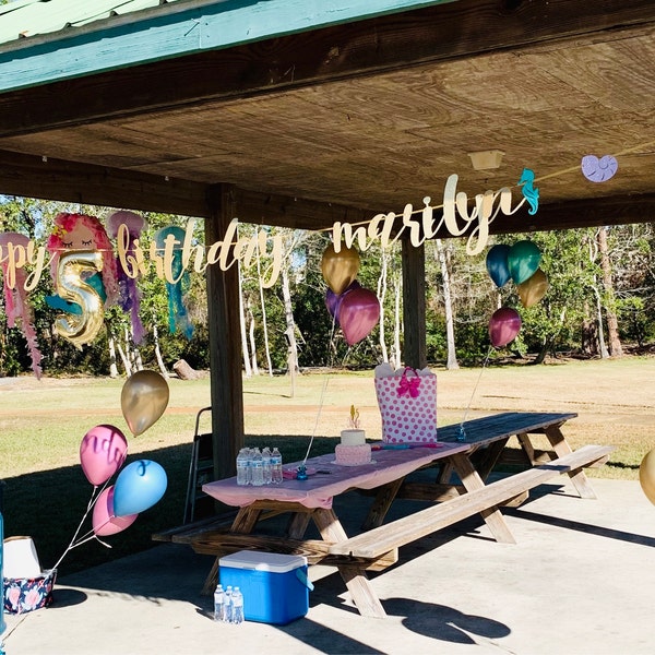 Custom Mermaid Banner, Custom Under the Sea Banner, Beach Party ...